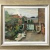 Harry Rutherford Back Garden Through Window Original Painting