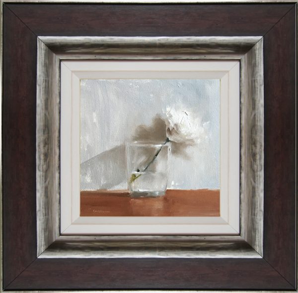 Neil Carroll - White Rose in Glass (Sold) - Cheshire Art Gallery