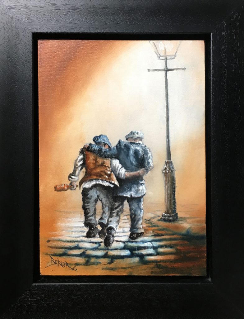 Bob Barker Original Painting - Man to Man (Sold) - Cheshire Art Gallery