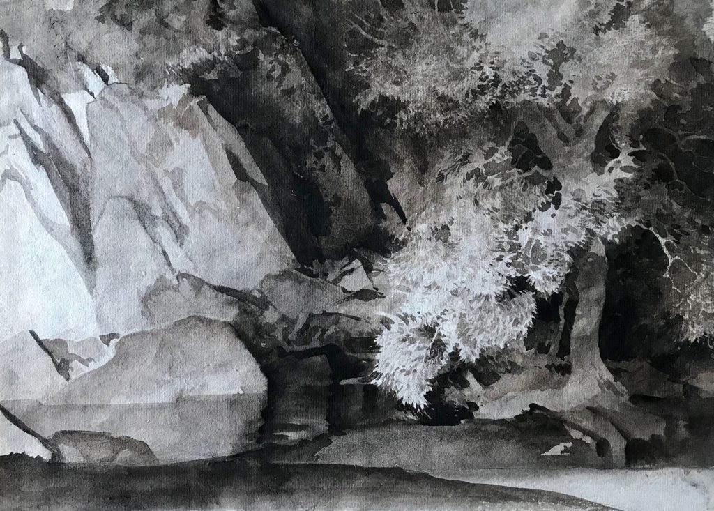 Sir William Russell Flint Original Painting Ash Tree and Gorge