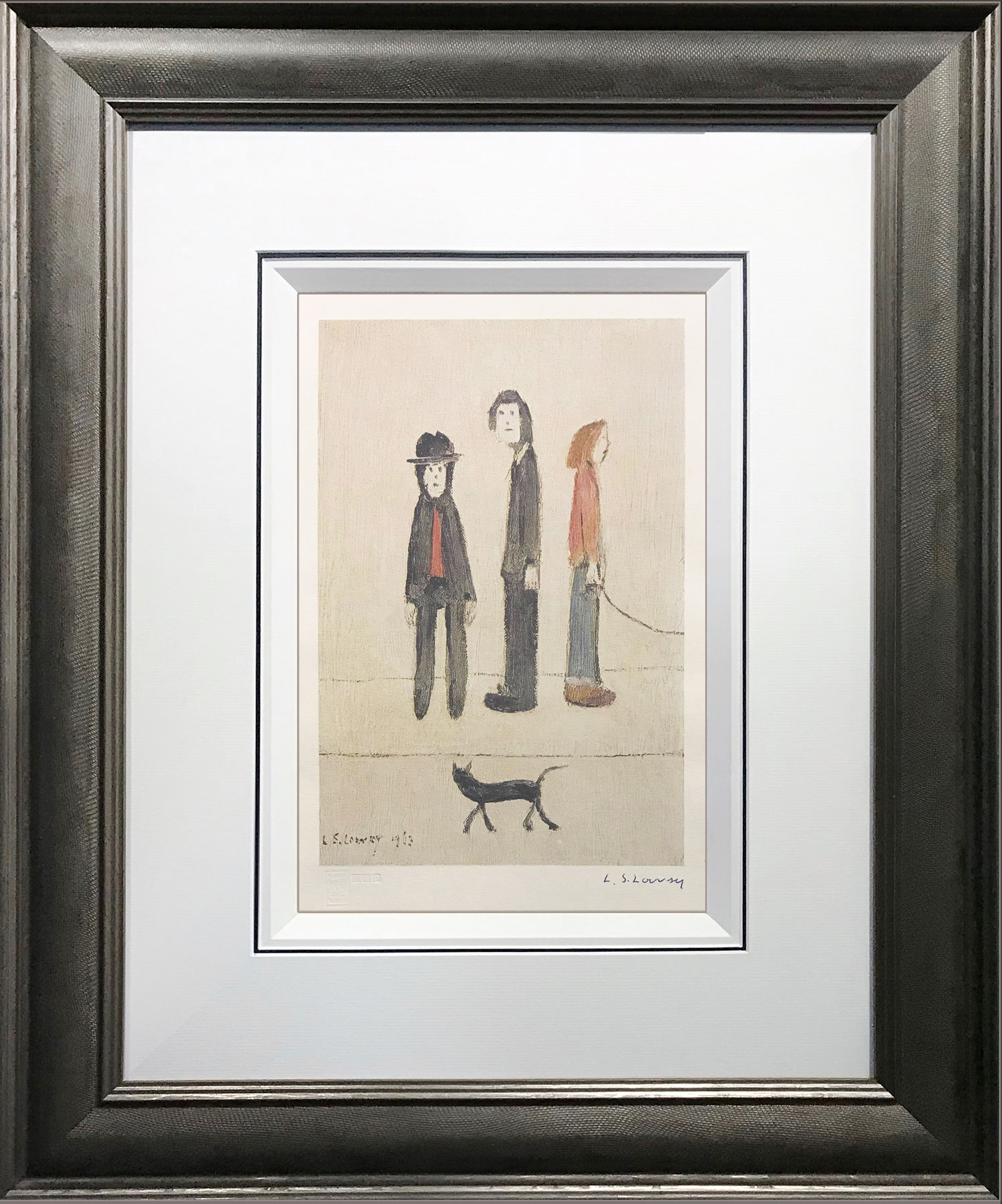 L S Lowry – Three Men and a Cat Print – Signed Limited Edition