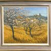 Alan Cotton - Cherry Orchard, Provence Original Oil Painting for Sale
