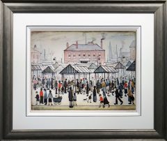L S Lowry - Market Scene in a Northern Town