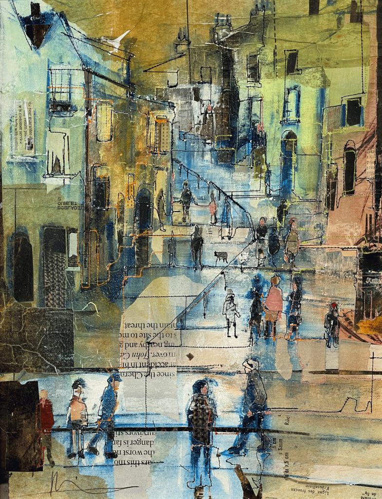 Rob Wilson - Lowry Steps Original Painting for Sale