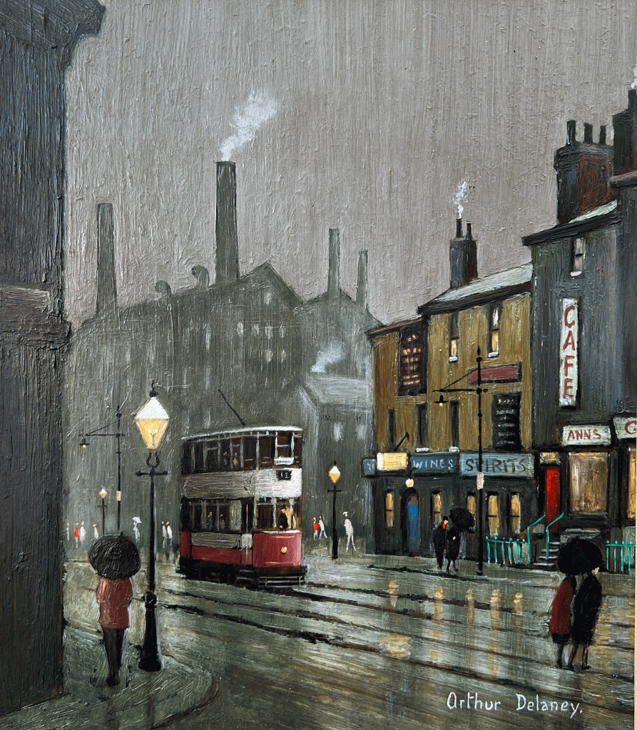 Arthur Delaney - Northern Mill Town Original Painting for sale