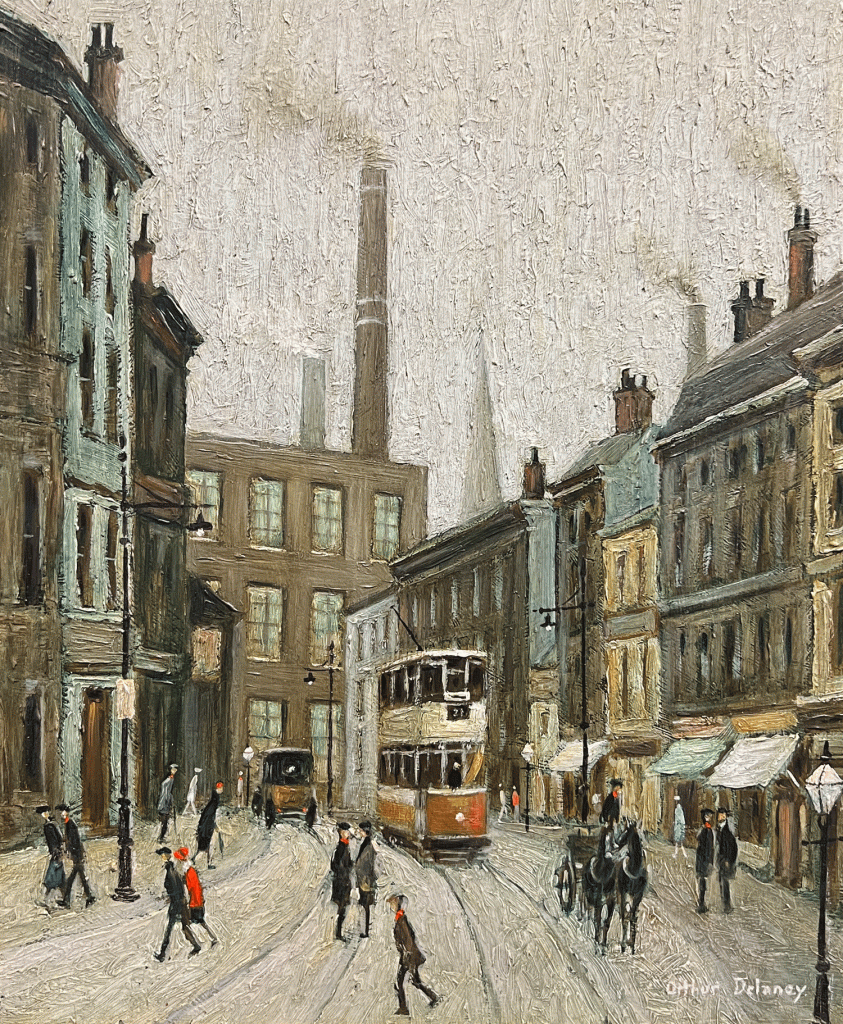 Arthur Delaney - Lancashire Town - Oil Painting For Sale