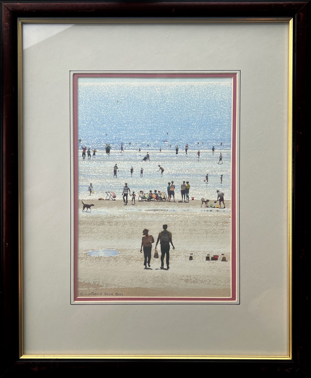 Robert Littleford - Deckchairs on the Beach (Sold) - Cheshire Art Gallery