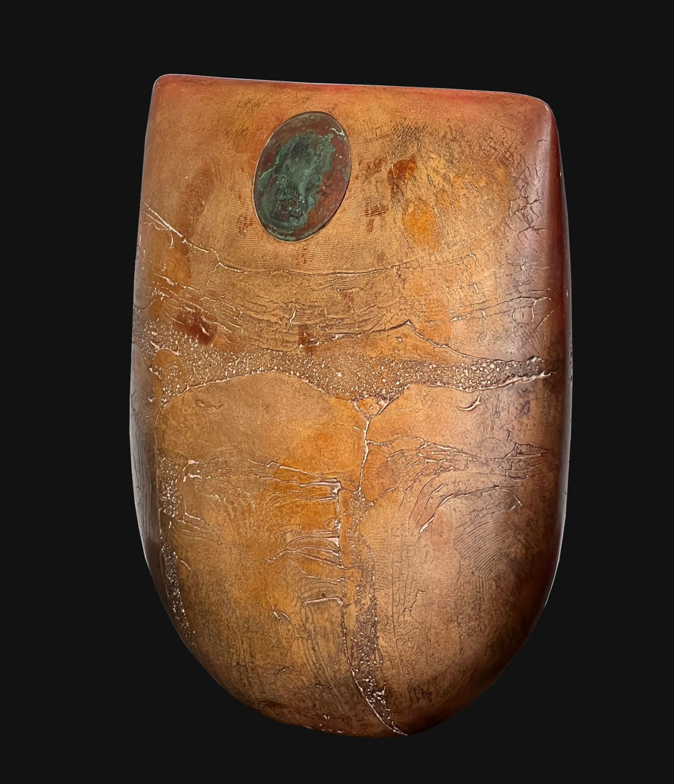 Peter Hayes - Large Bow Form with Disc - Ceramic Sculpture for Sale