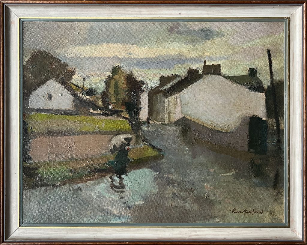 Harry Rutherford Back Garden Through Window Original Painting