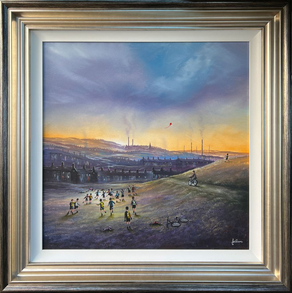 Danny Abrahams Long Ball Game Original Oil Painting for Sale