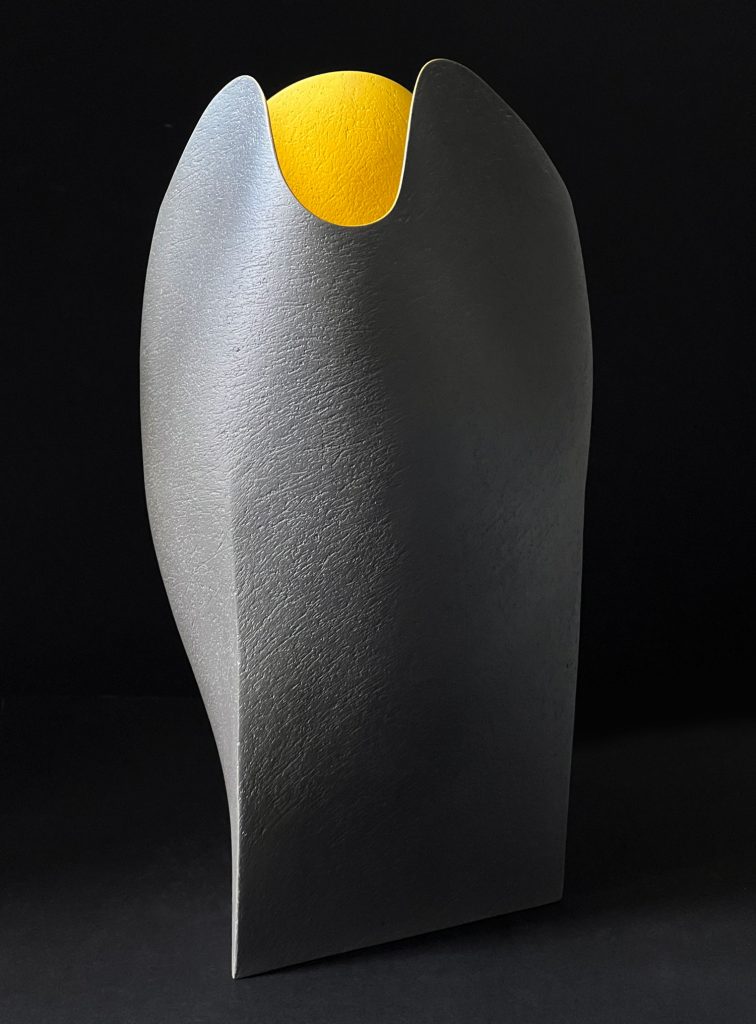 Ashraf Hanna - Large Grey & Yellow Undulating Vessel (Sold)