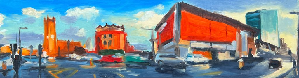 Liam Spencer - Deansgate & Victoria Street - Painting for Sale