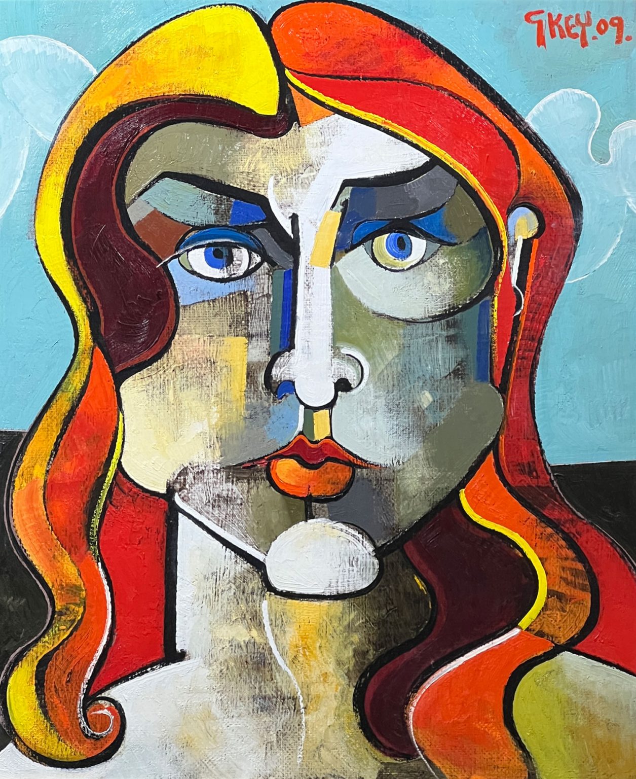 Geoffrey Key - Girl with Red Hair