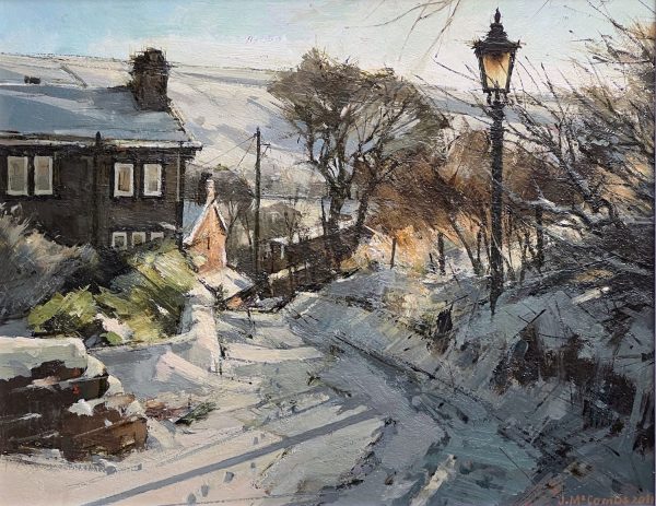 John McCombs Dales Lane Delph Snow Scene