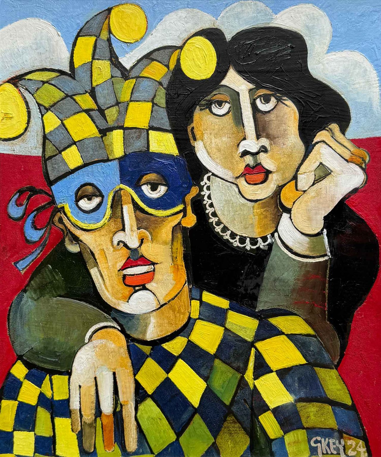 Geoffrey Key - Jester with Mask